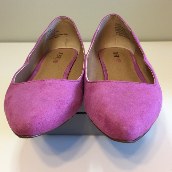 JustFab | Shoes | Justfab Magenta Pointed Toe Flats | Poshmark